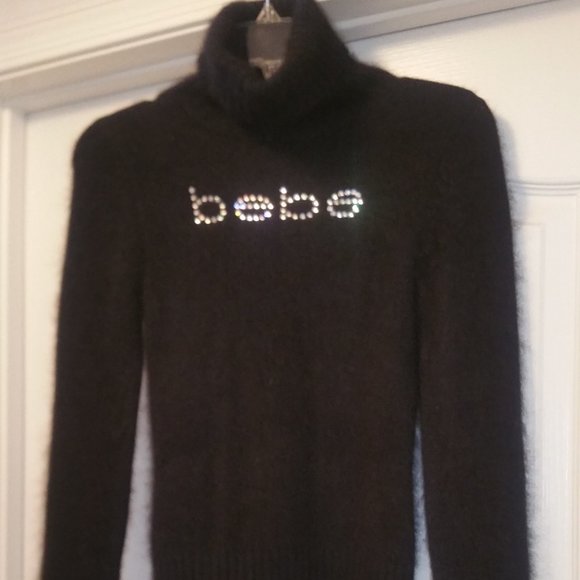 bebe | Sweaters | Bebe Angora Turtleneck Sweater Black Size Small ...